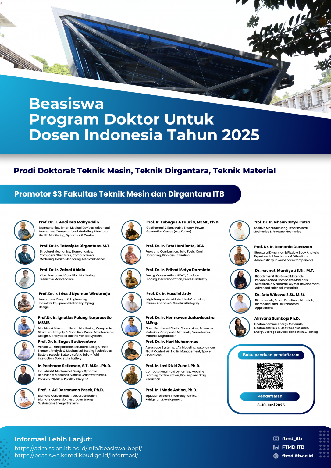 FTMD ITB Dukung Beasiswa Program Doktor untuk Dosen Indonesia (PDDI) 2025